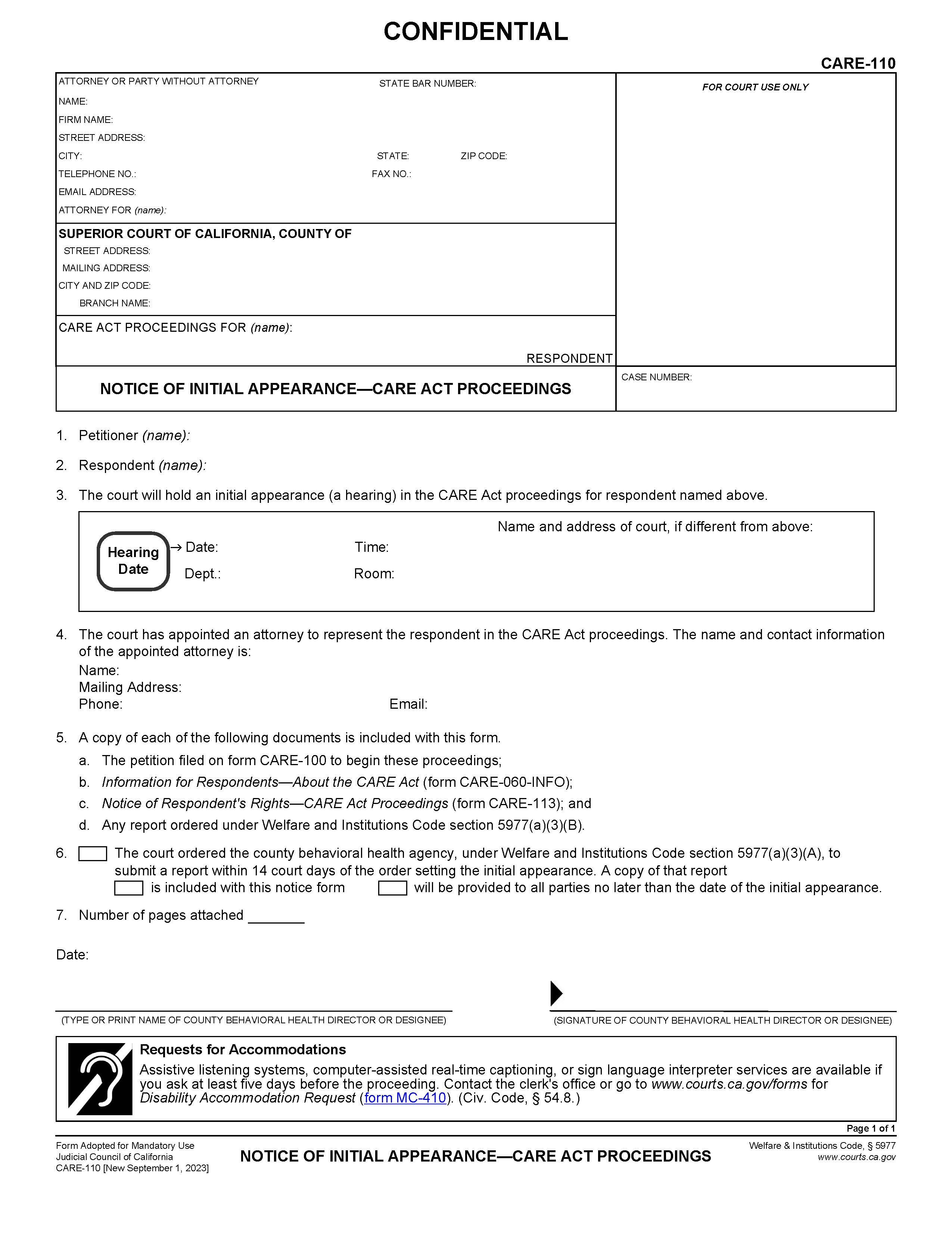 Notice of Initial Appearance—CARE Act Proceedings | California Courts ...