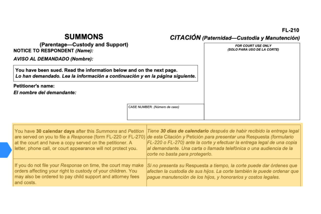 Petition and Summons (forms FL-260 and FL-210) | California Courts ...
