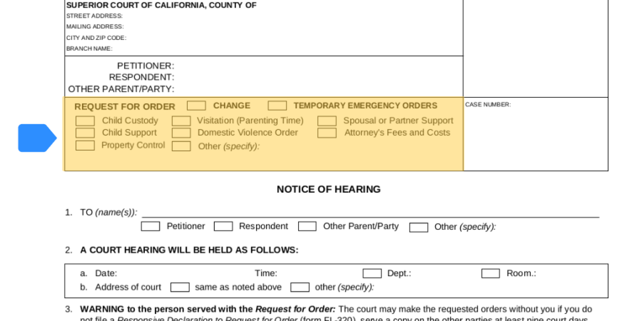 Request for Order (form FL-300) | California Courts | Self Help Guide