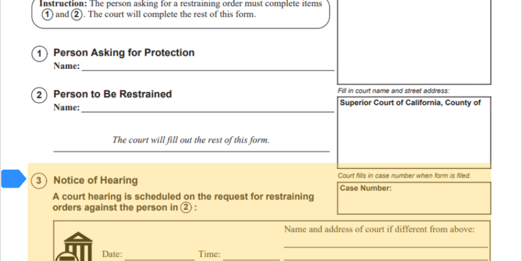 Restraining Order (DV-109, DV-100, DV-110) | California Courts | Self ...